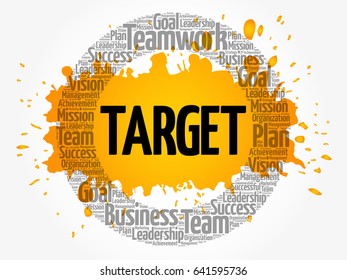 Target Word Cloud Collage Business Concept Stock Vector (Royalty Free ...