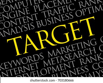 Target Word Cloud Collage Business Concept Stock Vector (Royalty Free ...