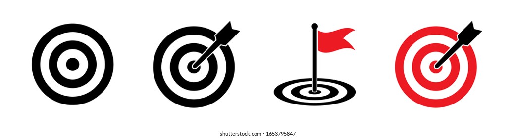 Targets Set Icons Isolated On White Stock Vector (Royalty Free ...