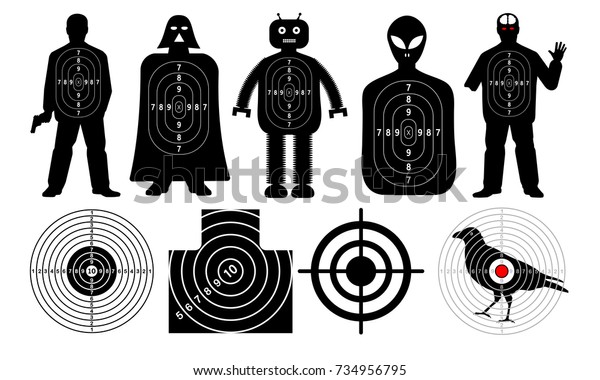 Targets Shooting Man Zombie Alien Robot: Stock-Vektorgrafik (Lizenzfrei ...