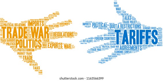 Tariffs Word Cloud On White Background Stock Vector (Royalty Free ...