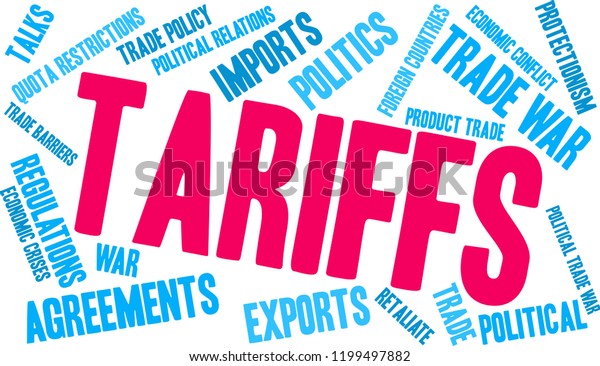Tariffs Word Cloud On White Background Stock Vector (Royalty Free ...