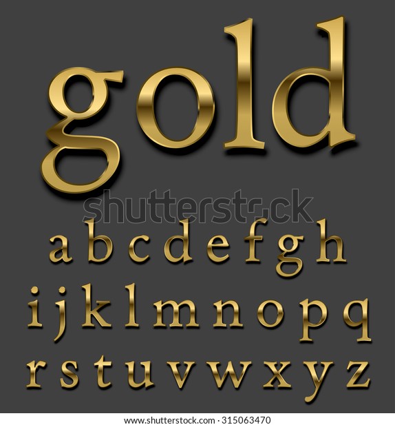 Tarnished Gold Font Set Letter Lowercase Stock Vector (Royalty Free ...