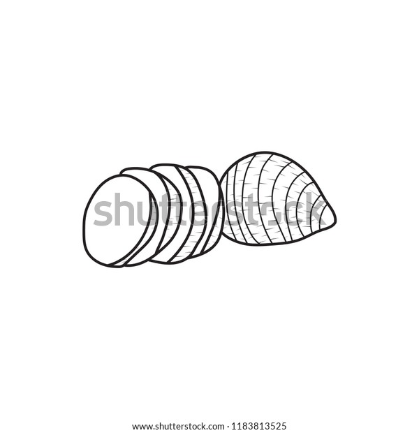 Taro Doodle Icon Outline Stock Vector (Royalty Free) 1183813525 ...