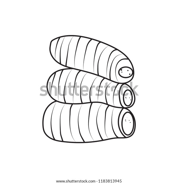 Taro Doodle Icon Outline Stock Vector (Royalty Free) 1183813945 ...