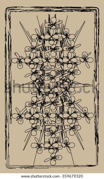 Tarot Cards Back Design Abstract Pattern Stock Vector (Royalty Free ...