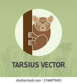 Tarsius Sulawesi Vector Design Background Stock Vector (Royalty Free ...