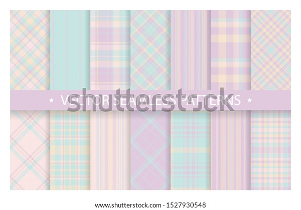 Tartan Set Pattern Seamless Plaid Vector Stock Vector (Royalty Free ...