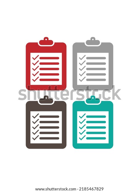Task Checklist Flat Graphic Icon Set Stock Vector (Royalty Free ...