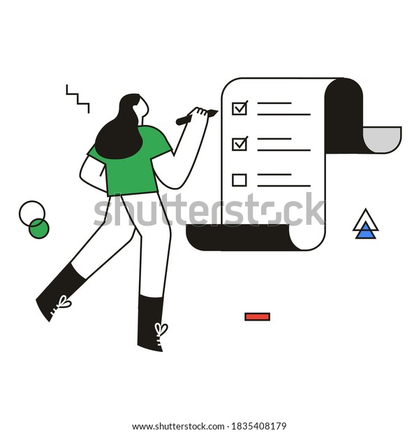 Task Illustration Task Checklist Task Completed Stock Vector (Royalty ...