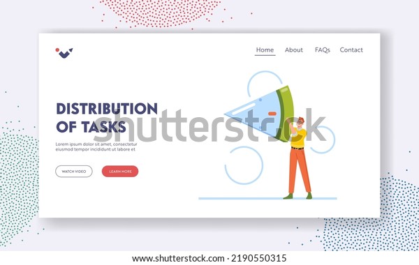 Tasks Distribution Landing Page Template Male: เวกเตอร์สต็อก (ปลอดค่า ...