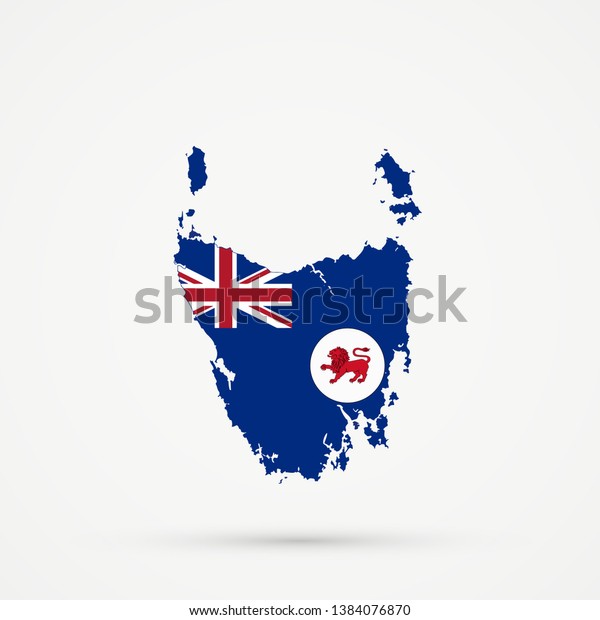 Tasmania Australia Map Tasmania Flag Colors Stock Vector (Royalty Free ...