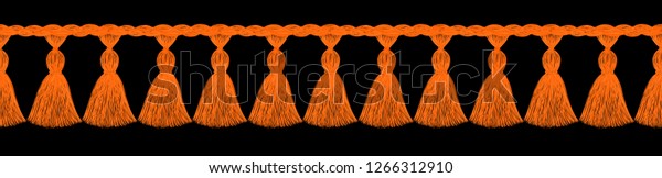 Tassel Pattern Fringe Border Crochet Sewing Stock Vector (Royalty Free ...