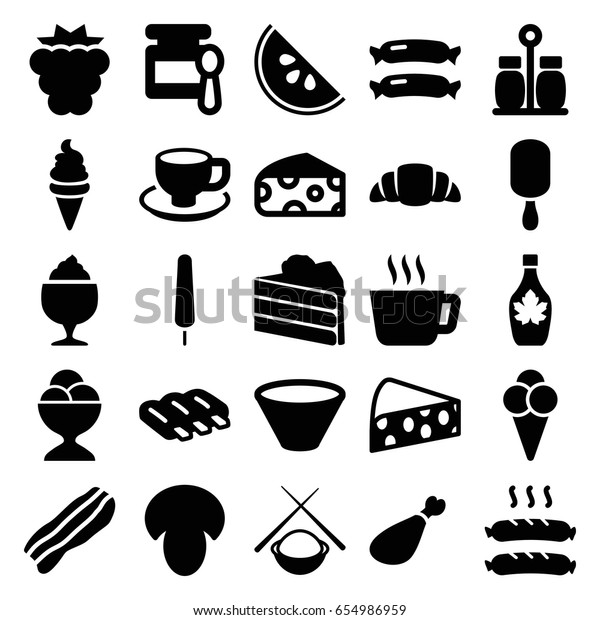 Tasty Icons Set Set 25 Tasty Stock Vector (Royalty Free) 654986959 ...