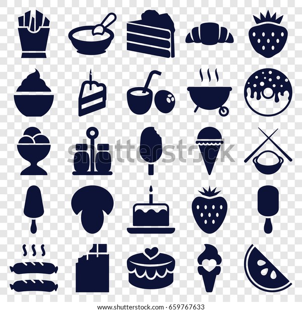 Tasty Icons Set Set 25 Tasty Stock Vector (Royalty Free) 659767633 ...