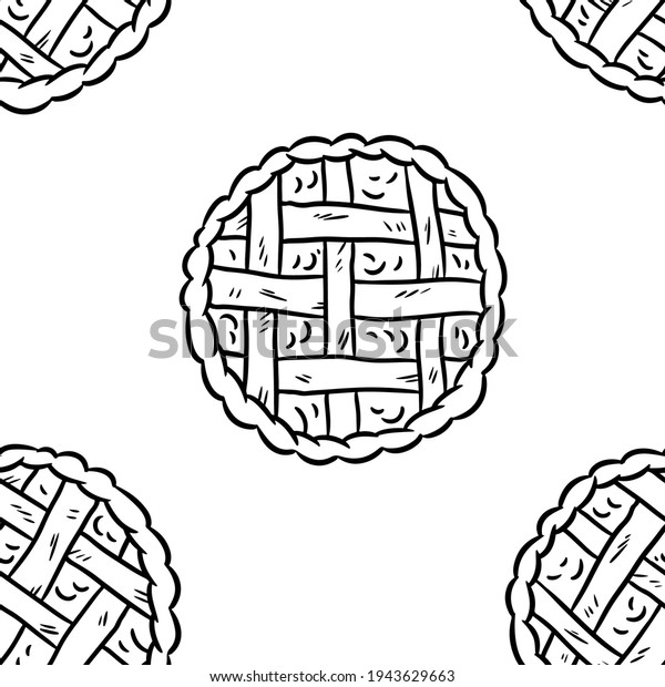 Tasty Pie Doodles Seamless Border Pattern Stock Vector (Royalty Free ...