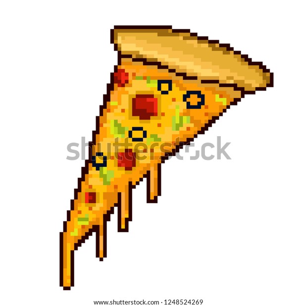 Tasty Pizza Slice Pixel Art Vector Stock Vector (Royalty Free) 1248524269