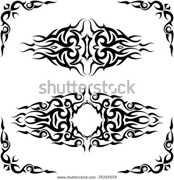 Tattoo Arm Band Set, corner, border set
