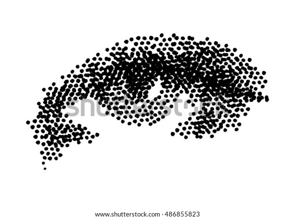Tattoo Dotted Style Drawing Eye Isolated Stock Vector (Royalty Free ...