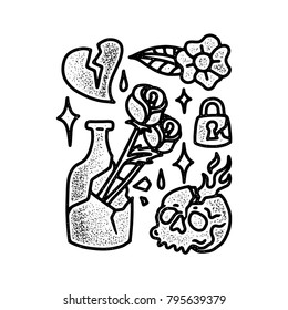 Tattoo Flash Vector Art Stock Vector (Royalty Free) 795639379 ...