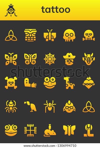 Tattoo Icon Set 26 Filled Tattoo Stock Vector (Royalty Free) 1306994710 ...