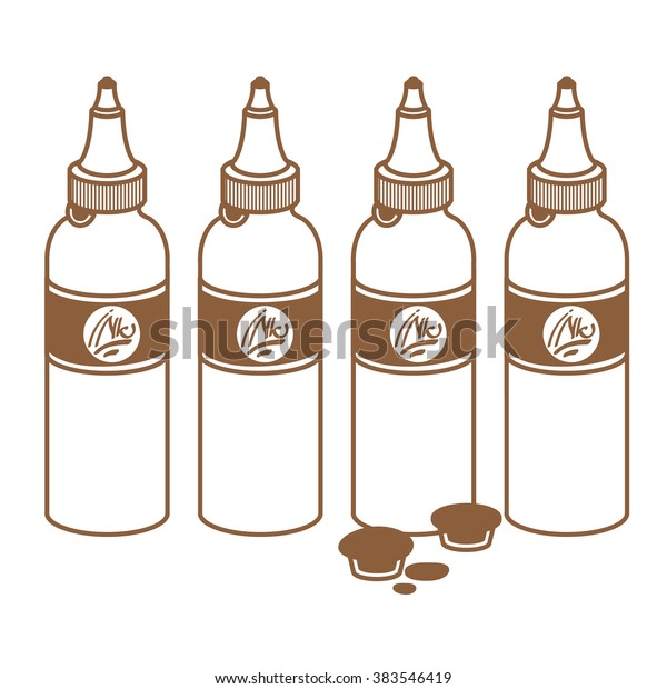 Tattoo Ink Bottles Tattoo Accessory Outline Stock Vector (Royalty Free ...