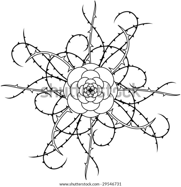 Tattoo Inspired Rose Thorns Vector Design Stock Vector (Royalty Free ...