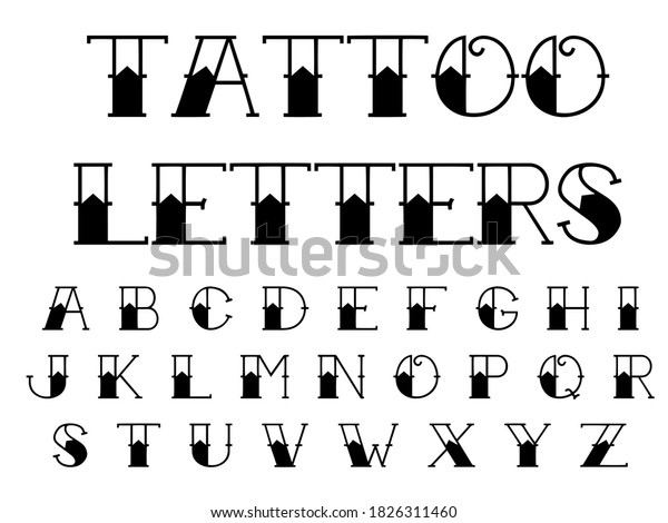 Tattoo Letters Alphabet Vector Illustration Stock Vector (Royalty Free ...