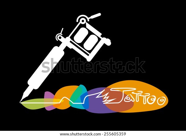 Tattoo Machine Two Coil Figure Vector: vector de stock (libre de ...