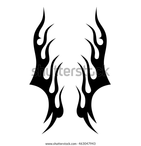 Tattoo Motorcycle Design Flame Stencil Tribal Stock Vector (Royalty ...