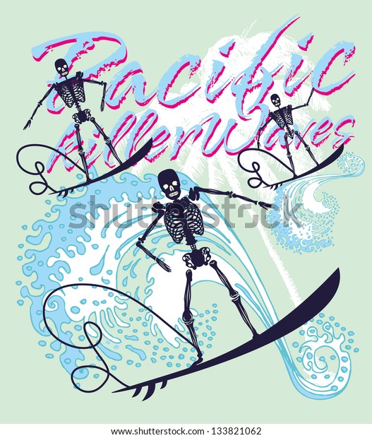 Tattoo Tribal Skeleton Surfer Vector Stock Vector (Royalty Free ...