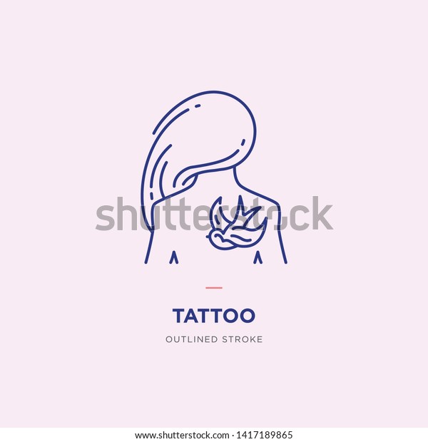 Tattoo Vector Line Icon Stock Vector (Royalty Free) 1417189865 ...