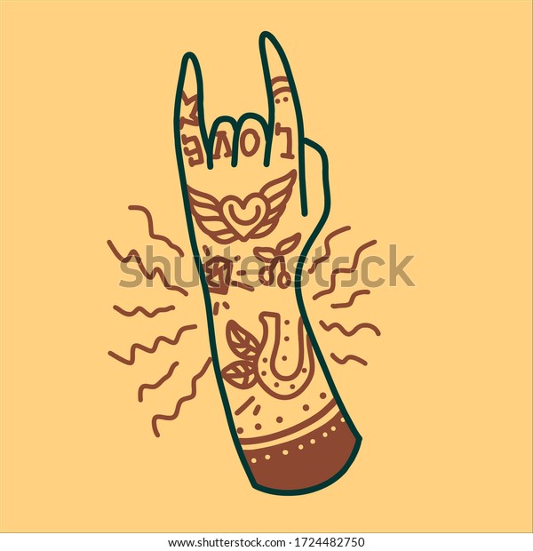 Tattooed Hand Tattoo Vector Design Stock Vector (Royalty Free ...