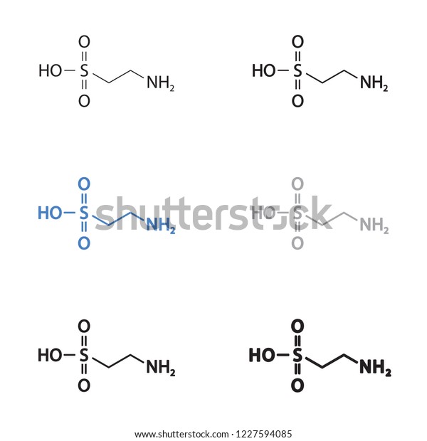 Taurine molecular structural chemical formula. Vector icon.
