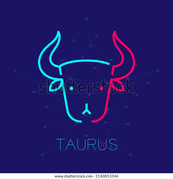 Taurus Zodiac Constellation Logo Icon Outline Stock Vector (Royalty ...