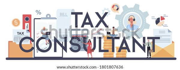 Tax Consultant Typographic Header Idea Accounting Stock Vector (Royalty ...