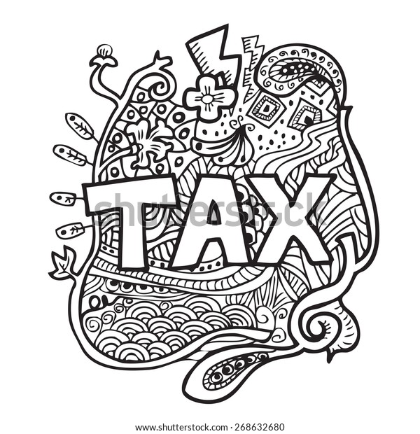 Tax Doodle Line Cartoon Vector: เวกเตอร์สต็อก (ปลอดค่าลิขสิทธิ์ ...