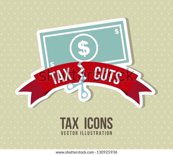Tax Icon Over Beige Background Vector Stock Vector (Royalty Free ...