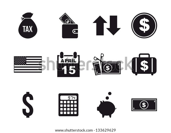 Tax Icons Over White Background Vector Stock Vector (Royalty Free ...
