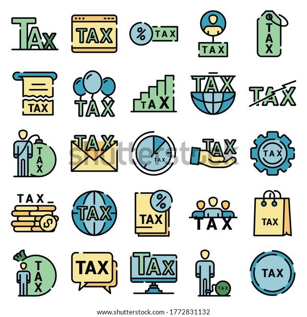 Tax Icons Set Outline Set Tax Stock Vector (Royalty Free) 1772831132 ...
