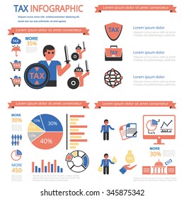 Tax Infographics Flat Design Vector Illustration Stock Vector (Royalty ...