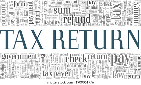 Tax Return Vector Illustration Word Cloud Stock Vector (Royalty Free ...