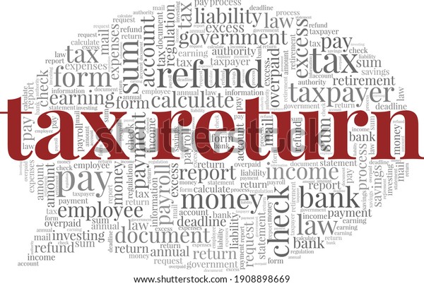 Tax Return Vector Illustration Word Cloud Stock Vector (Royalty Free ...