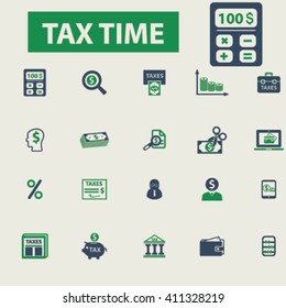 Tax Time Icons Stock Vector (Royalty Free) 411328219 | Shutterstock