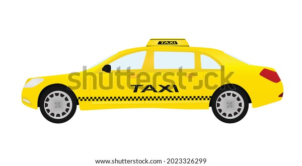 Taxi Car Side View Vector Illustration: เวกเตอร์สต็อก (ปลอดค่าลิขสิทธิ์ ...
