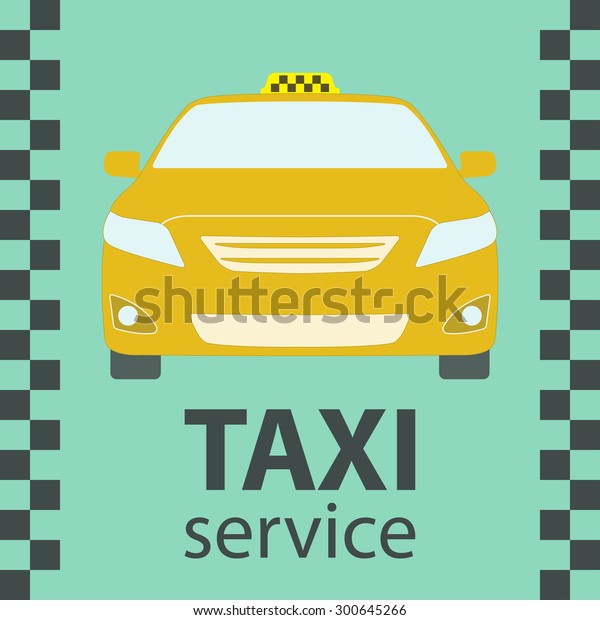 Taxi Car Symbol Front View Taxi Stock Vector (Royalty Free) 300645266 ...
