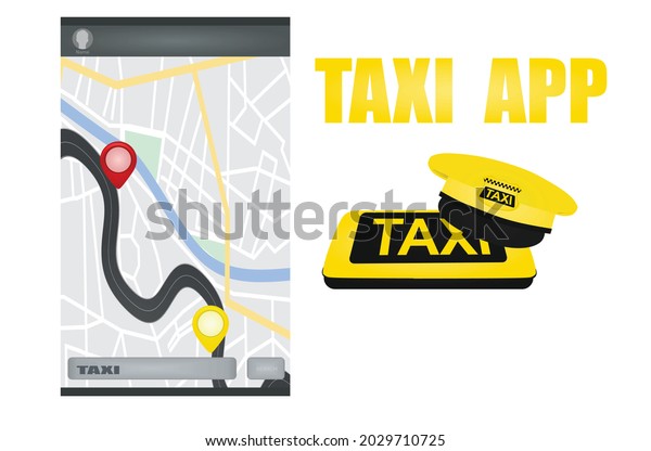 Taxi Navigation App Vector Illustration Stock Vector (Royalty Free ...