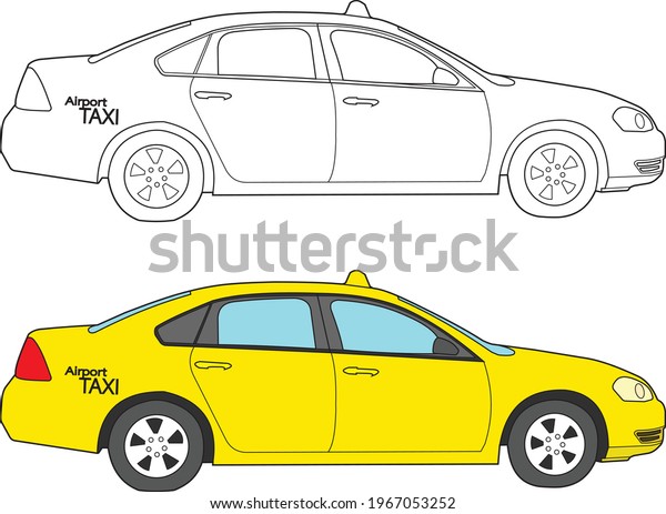 Taxi Vector Drawing Transportation Learning Education Stock Vector ...