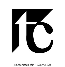 Tc Initial Logo Black White Stock Vector (Royalty Free) 1235965120 ...
