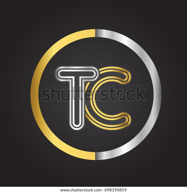 Tc Letter Logo Circle Gold Silver Stock Vector (Royalty Free) 698190859